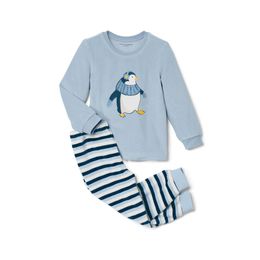 Tchibo - Kinder-Nicki-Pyjama - Gr. 122/128 - creme/gestreift