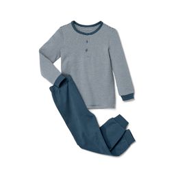 Tchibo - Kinder-Interlock-Pyjama - Kinder - Gr. 110/116 - creme/gestreift