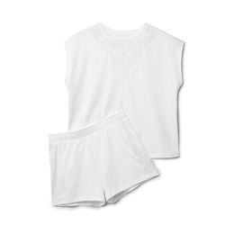 Tchibo - Shorty-Pyjama-Set - Damen - Gr. S - wei&szlig;