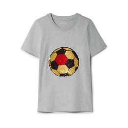 Tchibo - Kinder-T-Shirt mit Wendepailletten - Kinder - Gr. 158/164 - hellgrau