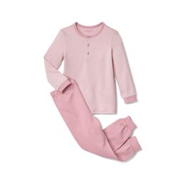 Tchibo - Kinder-Interlock-Pyjama - Kinder - Gr. 110/116 - creme/gestreift