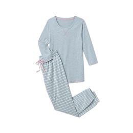Tchibo - Pyjama - Damen - Gr. S - hellblau/gestreift