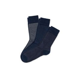 Tchibo - 3 Paar Merino-Socken - Herren - Gr. 41-43 - dunkelblau/gestreift