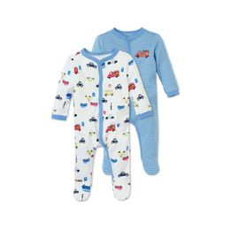 Tchibo - 2 Pyjamas - Baby - Gr. 74/80 - hellblau/gestreift