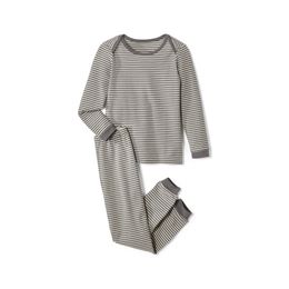 Tchibo - Interlock-Pyjama - Kinder - Gr. 122/128 - dunkelgrau/gestreift