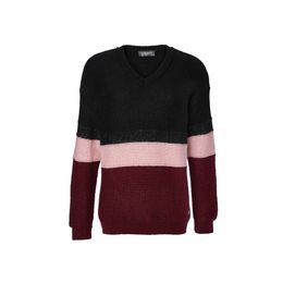 Tchibo - Strickpullover im Colorblocking-Dessin - Damen - Gr. L - dunkelrot