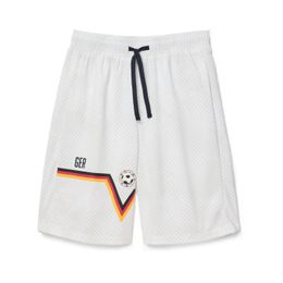 Tchibo - Kinder-Sportshorts im Fu&szlig;balldesign - Jungen - Gr. 122/128 - wei&szlig;