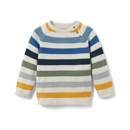 Tchibo - Kinder-Strickpullover - Kinder - Gr. 122/128 - wei&szlig;/gestreift
