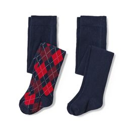 Tchibo - 2 Kinder-Strumpfhosen mit Argyle-Muster - Kinder - Gr. 158/164 - dunkelblau