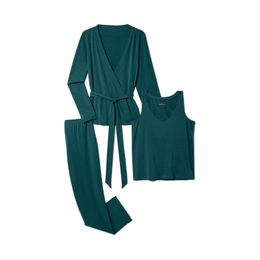 Tchibo - 3-teiliges Pyjama-Set - Damen - Gr. S - petrol