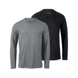 Tchibo - 2 Langarmshirts - Herren - Gr. XL - schwarz