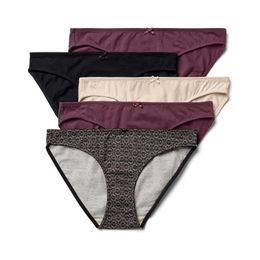 Tchibo - 5 Slips - Damen - Gr. L - bordeaux