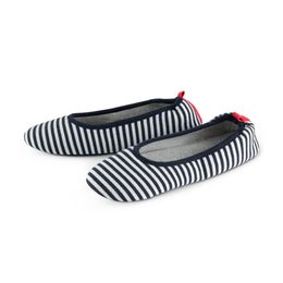 Tchibo - Ballerina-Hausschuhe - Damen - Gr. 36-37 - dunkelblau/gestreift