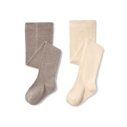 Tchibo - 2 Paar Ripp-Strumpfhosen - Baby - Gr. 50/56 - beige