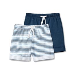 Tchibo - 2 Baby-Jerseyshorts - Baby - Gr. 62/68 - dunkelblau/gestreift