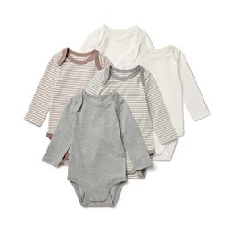 Tchibo - 5 Baby-Bodys mit Mitwachsfunktion - Baby - Gr. 74/80 - wei&szlig;