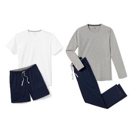 Tchibo - 4-teiliges Pyjama-Set - Herren - Gr. M - wei&szlig;