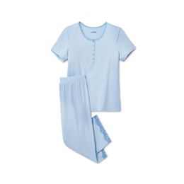 Tchibo - Pyjama - Damen - Gr. S - wei&szlig;/gestreift
