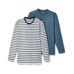 Tchibo - 2 Langarmshirts - Herren - Gr. 3XL - blau
