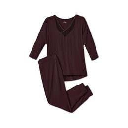 Tchibo - Pyjama mit Mesh - Damen - Gr. XL - bordeaux