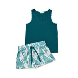 Tchibo - Shorty-Pyjama-Set - Damen - Gr. 36 - petrol