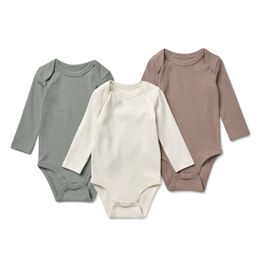 Tchibo - 3 Baby-Ripp-Langarmbodys - Baby - Gr. 50/56 - hellbraun