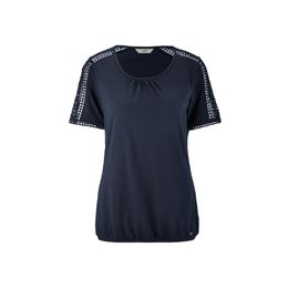 Tchibo - Shirt mit Crochet-Tape - Damen - Gr. S - blau