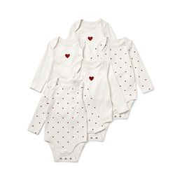 Tchibo - 5 Baby-Bodys mit Mitwachsfunktion - Baby - Gr. 74/80 - wei&szlig;/print