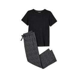 Tchibo - Pyjama - Damen - Gr. S - schwarz/gepunktet