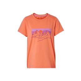 Tchibo - T-Shirt mit Print - Damen - Gr. XL - orange/print
