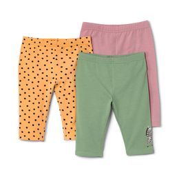 Tchibo - 3 Kinder-Leggings - Gr. 110/116 - schwarz/gepunktet