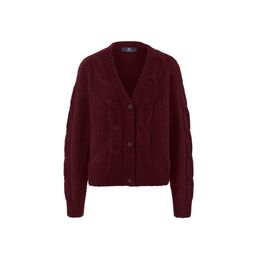 Tchibo - Strickjacke mit Zopfmuster - Damen - Gr. M - dunkelrot