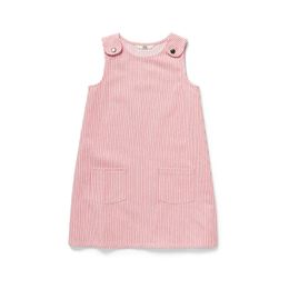 Tchibo - Kinder-Web-Latzkleid - M&auml;dchen - Gr. 122/128 - wei&szlig;/gestreift