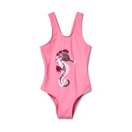 Tchibo - Kinder-Badeanzug mit Wendepailletten - M&auml;dchen - Gr. 122/128 - pink/print