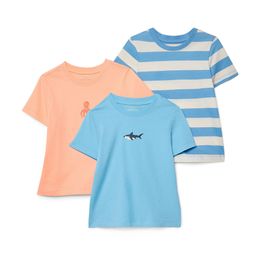 Tchibo - 3 Kinder-T-Shirts - Jungen - Gr. 110/116 - blau