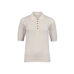 Tchibo - Strick-Polo aus Wolle - Damen - Gr. S - wei&szlig;