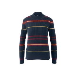 Tchibo - Feinstrickpullover mit Zopfmuster - Damen - Gr. L - dunkelblau/gestreift
