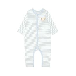 Steiff Baby-Strampler mit Knopfleiste - Baby - Gr. 74 - hellblau/gestreift