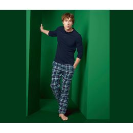 Tchibo - Flanell-Pyjama - Herren - Gr. M - dunkelblau/kariert