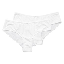 Tchibo - 2 Brazilslips - Damen - Gr. XL - wei&szlig;