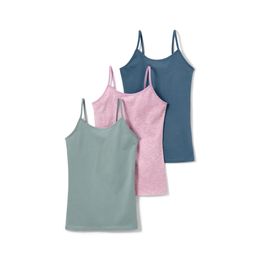 Tchibo - 3 M&auml;dchen-Unterhemden - M&auml;dchen - Gr. 170/176 - blau