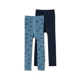 Tchibo - 2 Kinder-Thermoleggings - Gr. 122/128 - dunkelblau