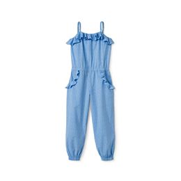 Tchibo - Web-Jumpsuit - M&auml;dchen - Gr. 134/140 - blau/print