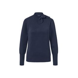 Tchibo - Feinstrickpullover mit Schleifendetail - Damen - Gr. S - dunkelblau