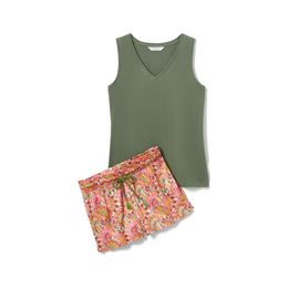 Tchibo - Shorty-Pyjama - Damen - Gr. 38 - olivgr&uuml;n
