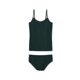 Tchibo - Hemdchen-Slip-Set - Damen - Gr. S - dunkelgr&uuml;n