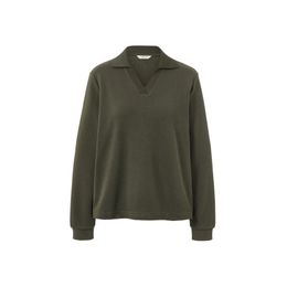 Tchibo - Sweatshirt mit Polokragen - Gr. L - olivgr&uuml;n