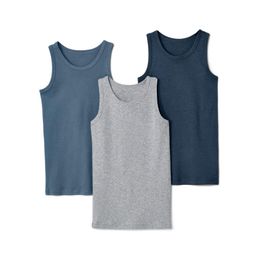 Tchibo - 3 Kinder-Unterhemden - Jungen - Gr. 170/176 - blau