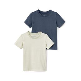 Tchibo - 2 Kinder-T-Shirts - Baby - Gr. 86/92 - wei&szlig;/print