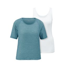 Tchibo - 2-in-1-Sporttop - Damen - Gr. S - wei&szlig;